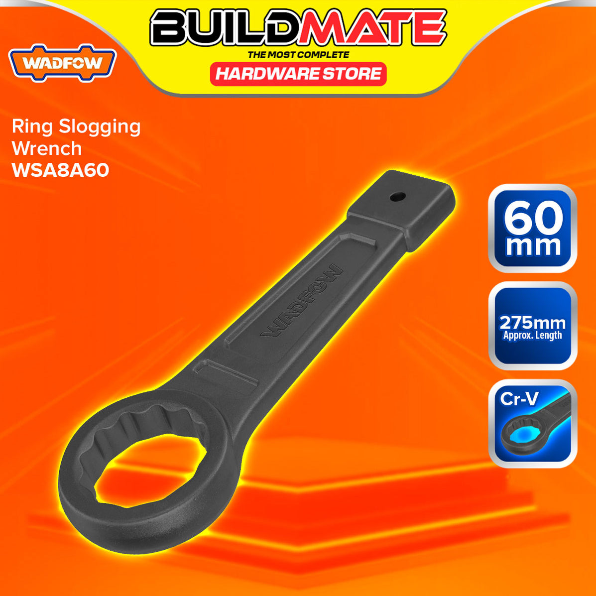 BUILDMATE Wadfow Ring Slogging Wrench 30MM - 65MM Cr-V Heavy Duty Stri ...