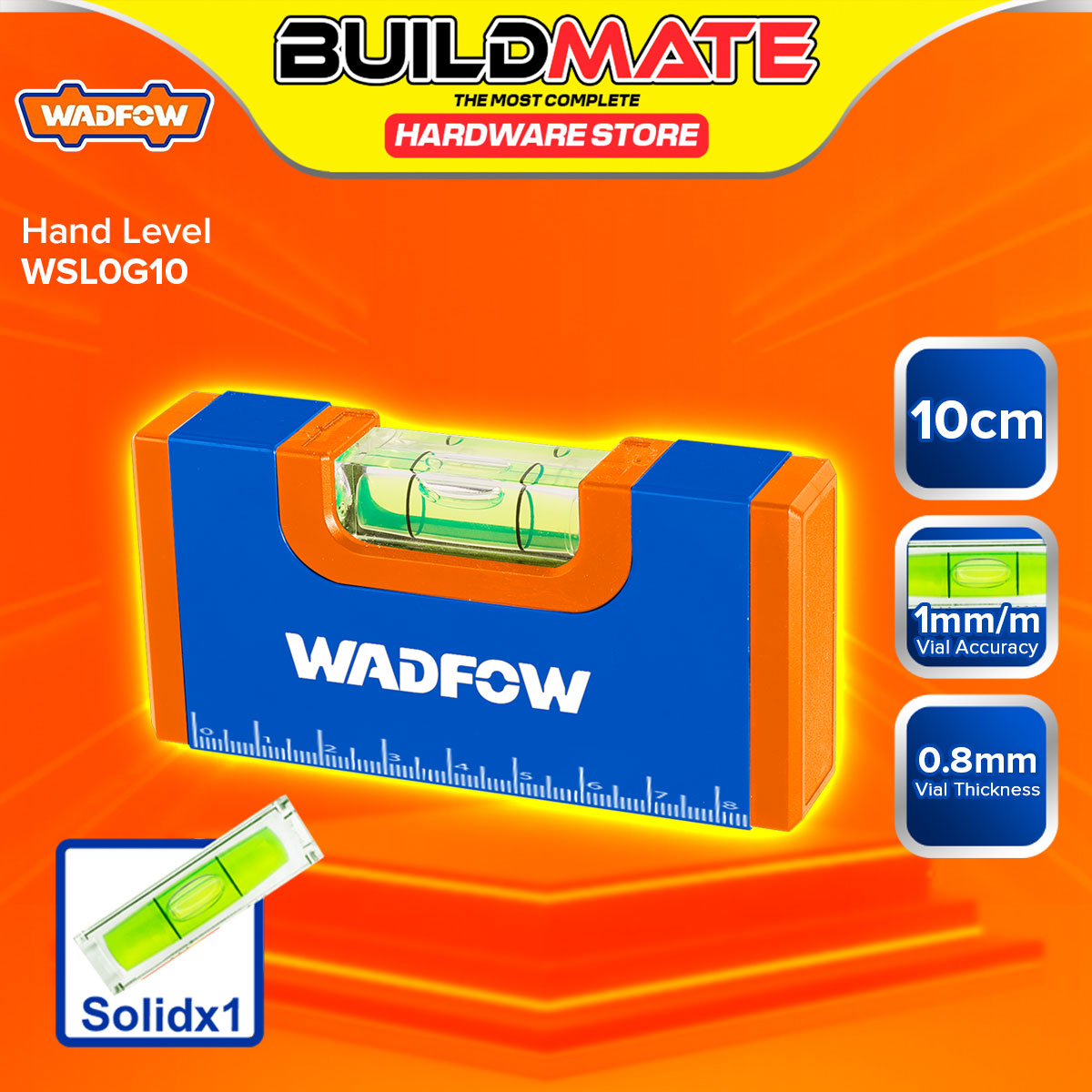 BUILDMATE Wadfow Hand Level 10cm With Shockproof Acrylic Vial Handheld ...