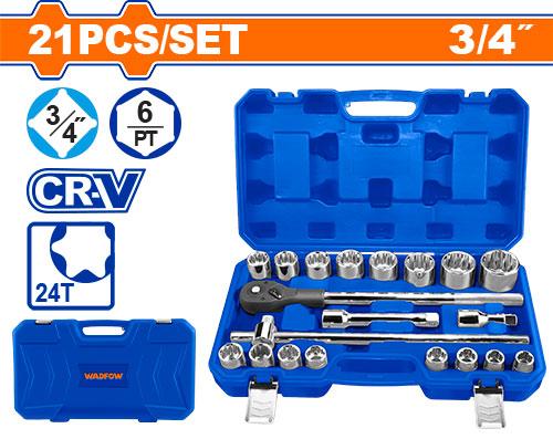 WADFOW 21 pcs 3/4" Inch Socket Set for Mechanic Use WST4D21 WHT | BUIL ...