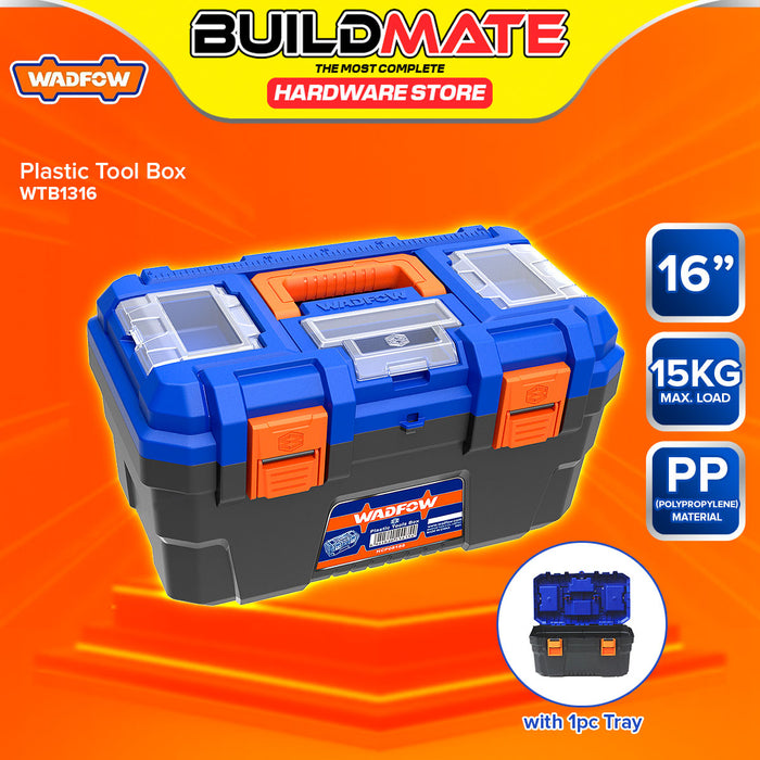BUILDMATE Wadfow Plastic Tool Box 13" / 16" / 19" Plastic Buckle Tools — Buildmate