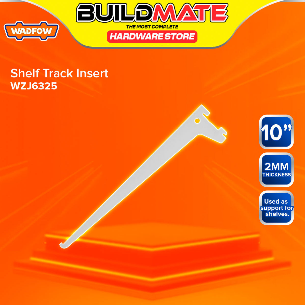 BUILDMATE Wadfow Adjustable Steel Shelf Track Support and Bracket Inse ...