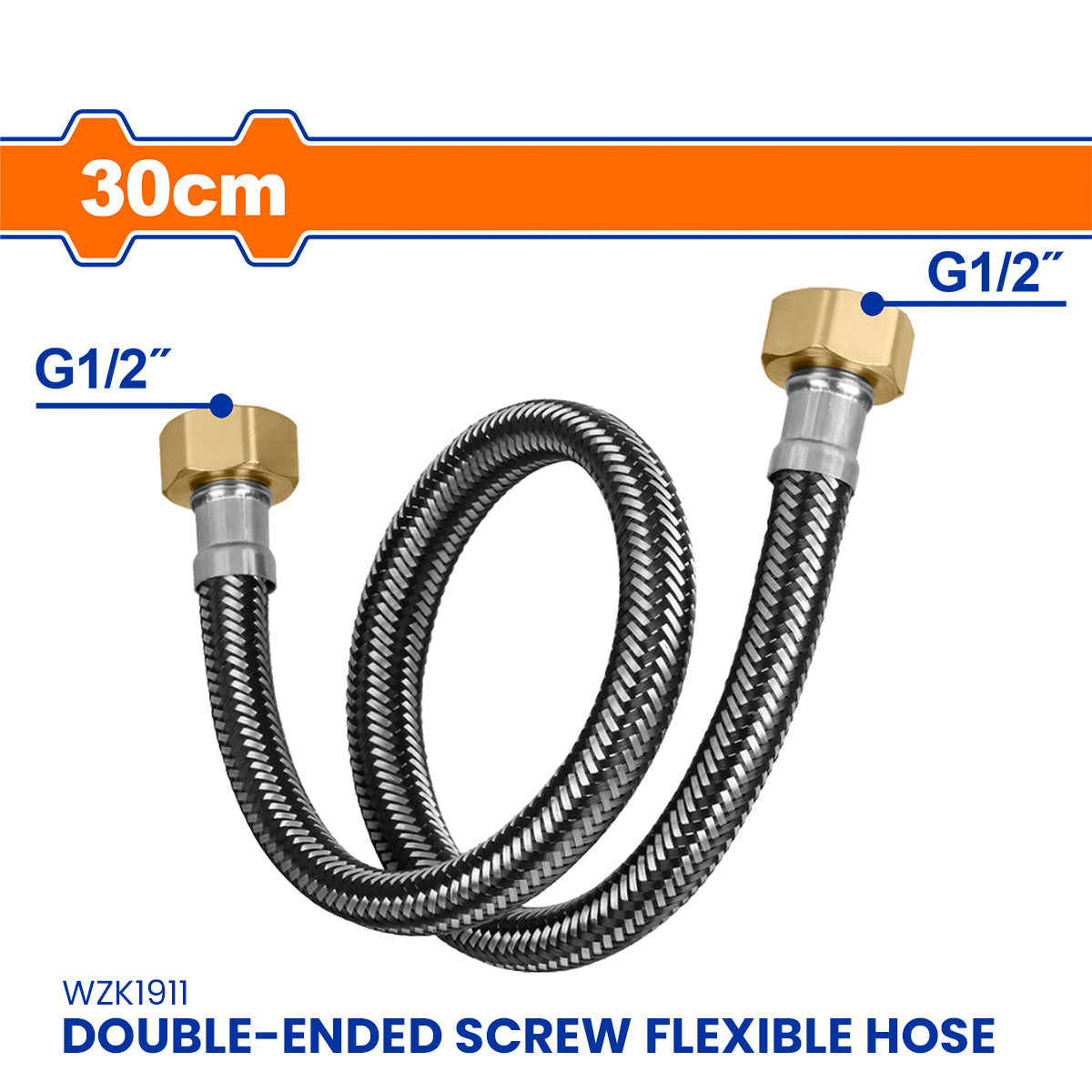 BUILDMATE Wadfow Double-Ended Screw Flexible Hose Braided / PVC Double ...