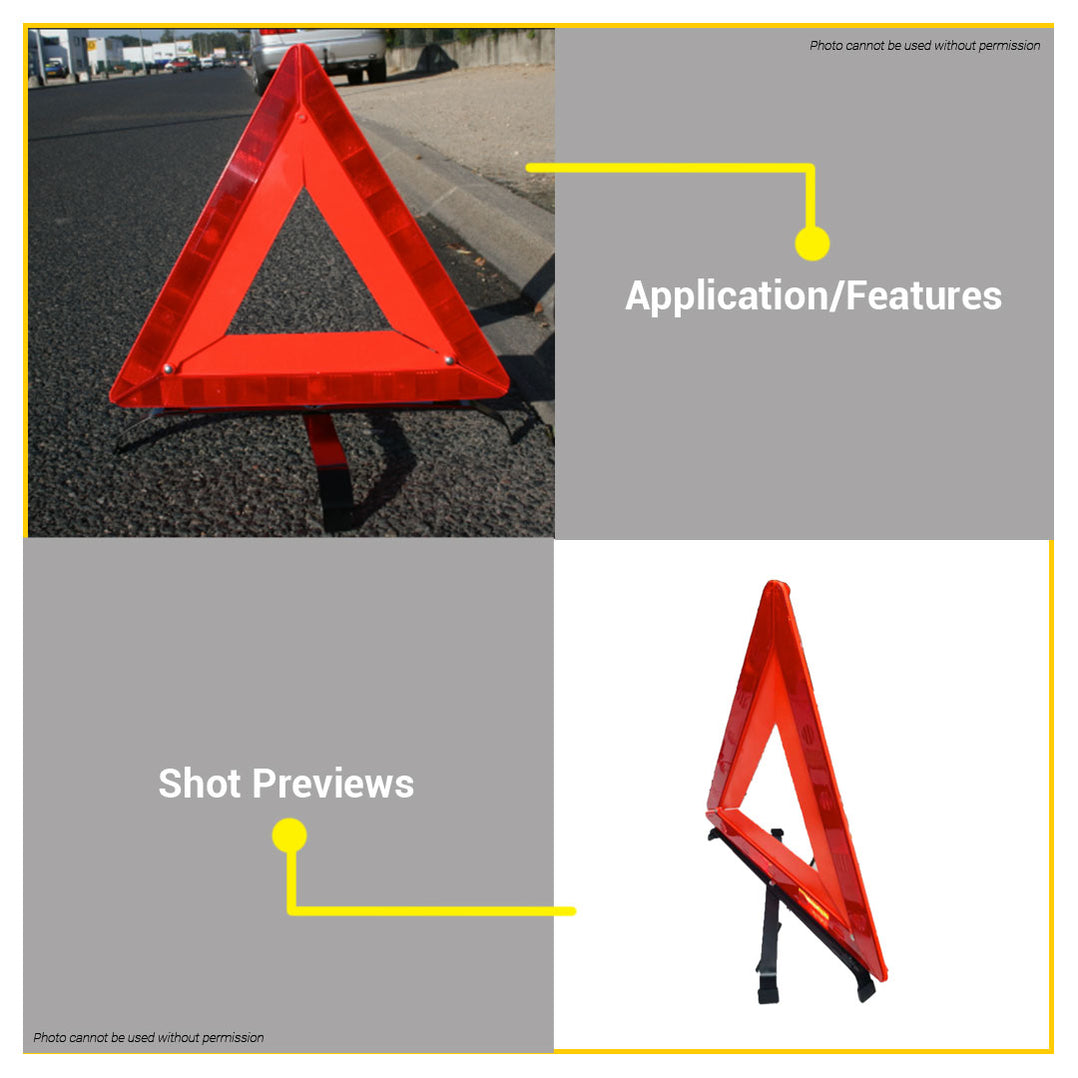 BUILDMATE Wadfow Warning Triangle Reflective Car Early Warning Device ...