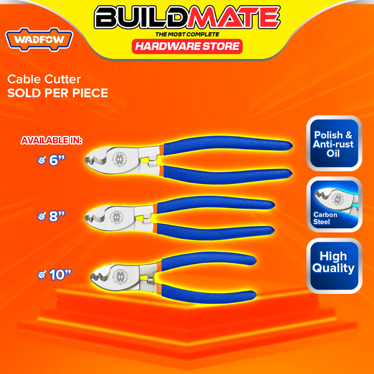 WADFOW Cable Cutter 6" | 8" | 10" Inch Cable Wire Cutters Cutting [SOL ...