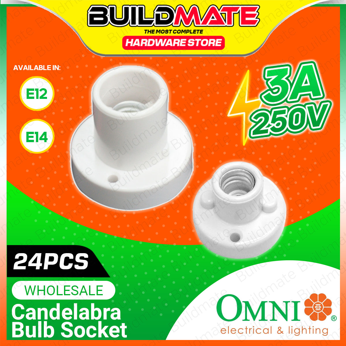 [WHOLESALE] BUILDMATE Omni 24pcs Candelabra Socket E12 / E14 Receptacl ...