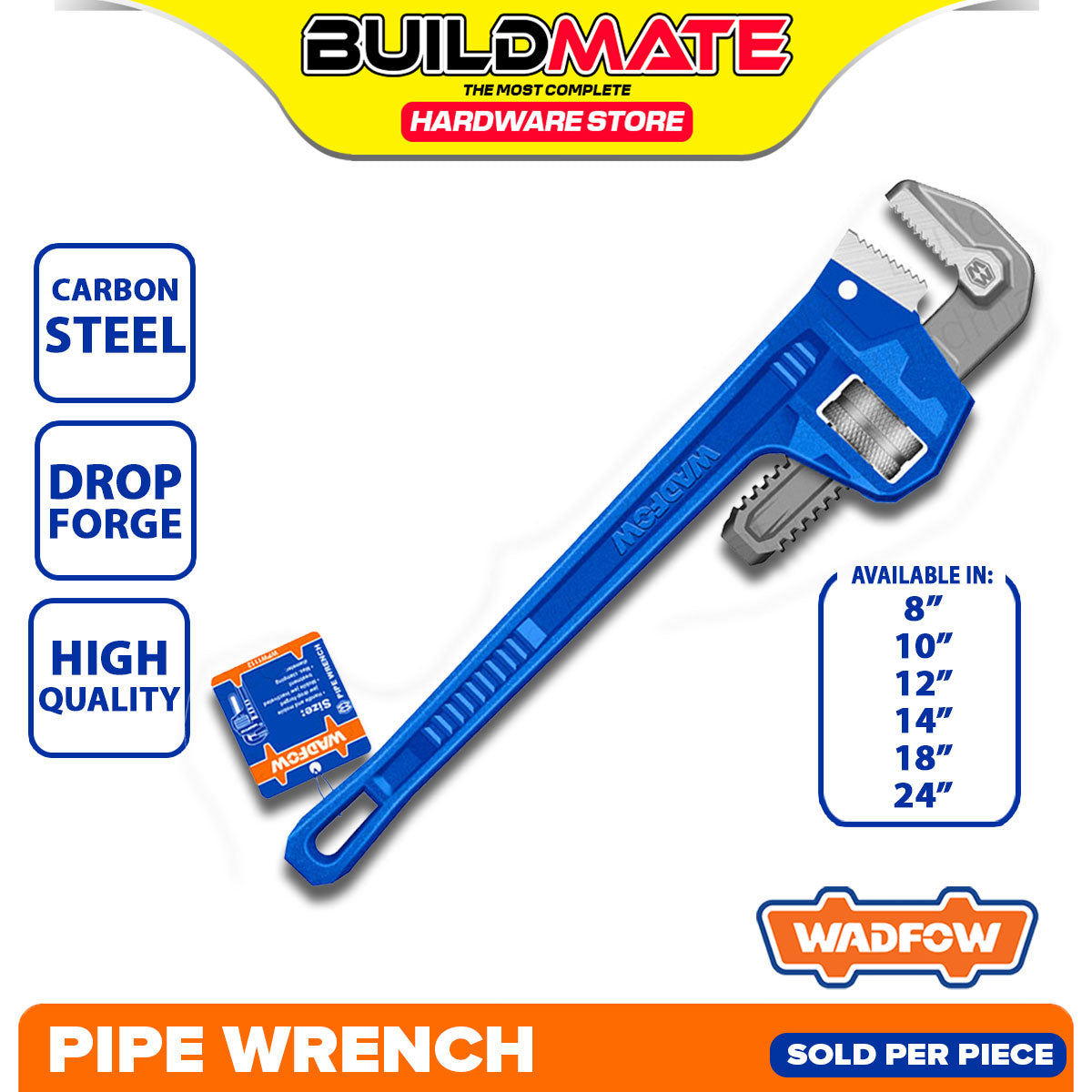 WADFOW Pipe Wrench 8" | 10" | 12" | 14" | 18" | 24" Inch [SOLD PER PIE ...