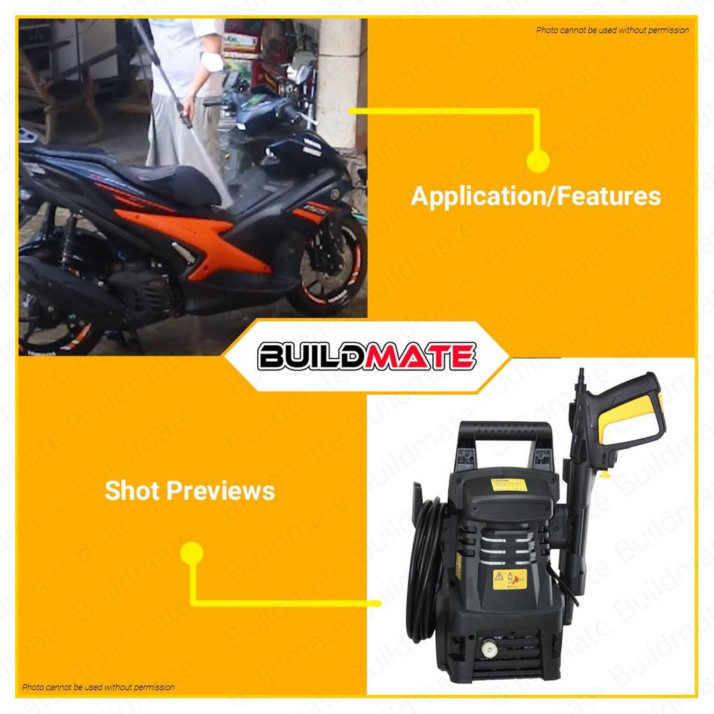 BUILDMATE Lotus Pressure Washer 1400W Car Washer Machine Power Spray S ...