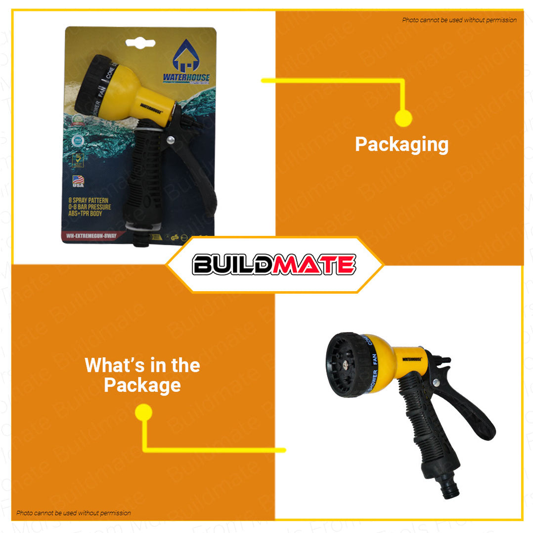 BUILDMATE Waterhouse 8 Pattern Garden Plastic Water Sprayer Gun Nozzle ...