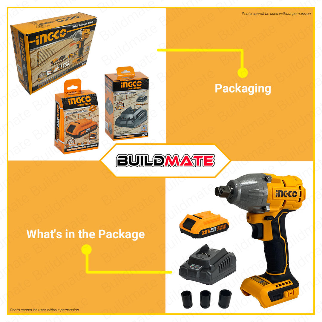 [EXCLUSIVE] INGCO Heavy Duty 20V Li-ion Cordless Impact Wrench ...