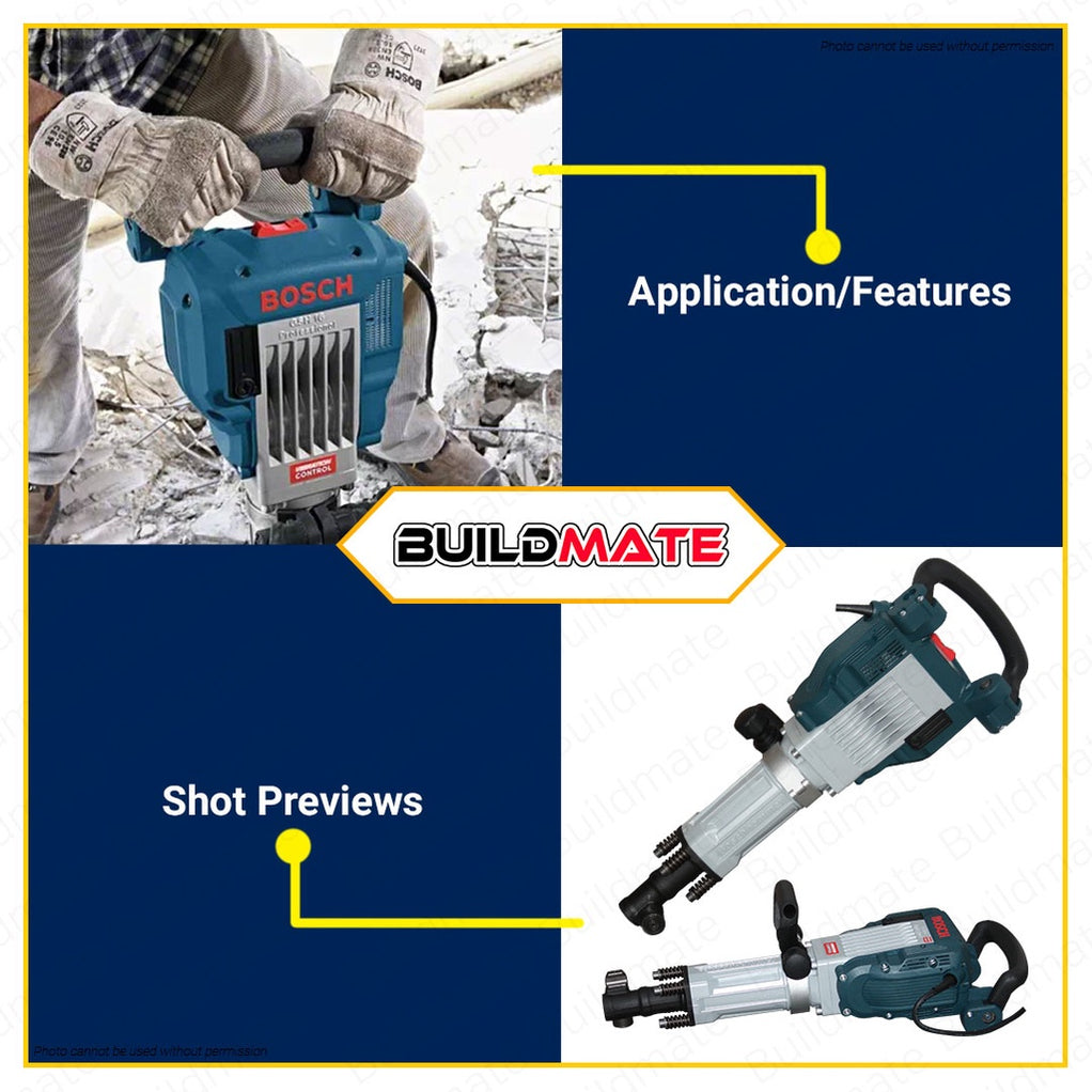 BOSCH Professional 1750W Demolition Hammer Breaker GSH 16-30 06113351K ...