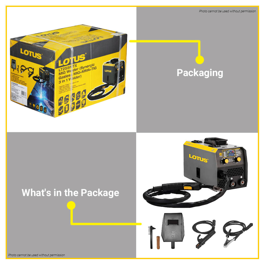 LOTUS 200A MIGWELD Gasless MIG Weld Inverter Flux Corded Welding Machi ...