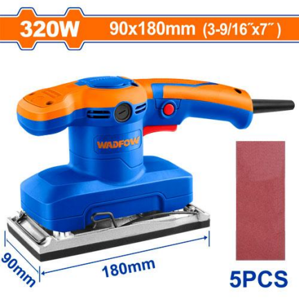 WADFOW Finishing Sander 320W for Smooth Sanding, Includes 5 Sandpapers ...