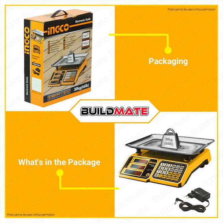 INGCO Rechargeable Digital Weighing Kitchen Timbangan Food Fruit Scale ...