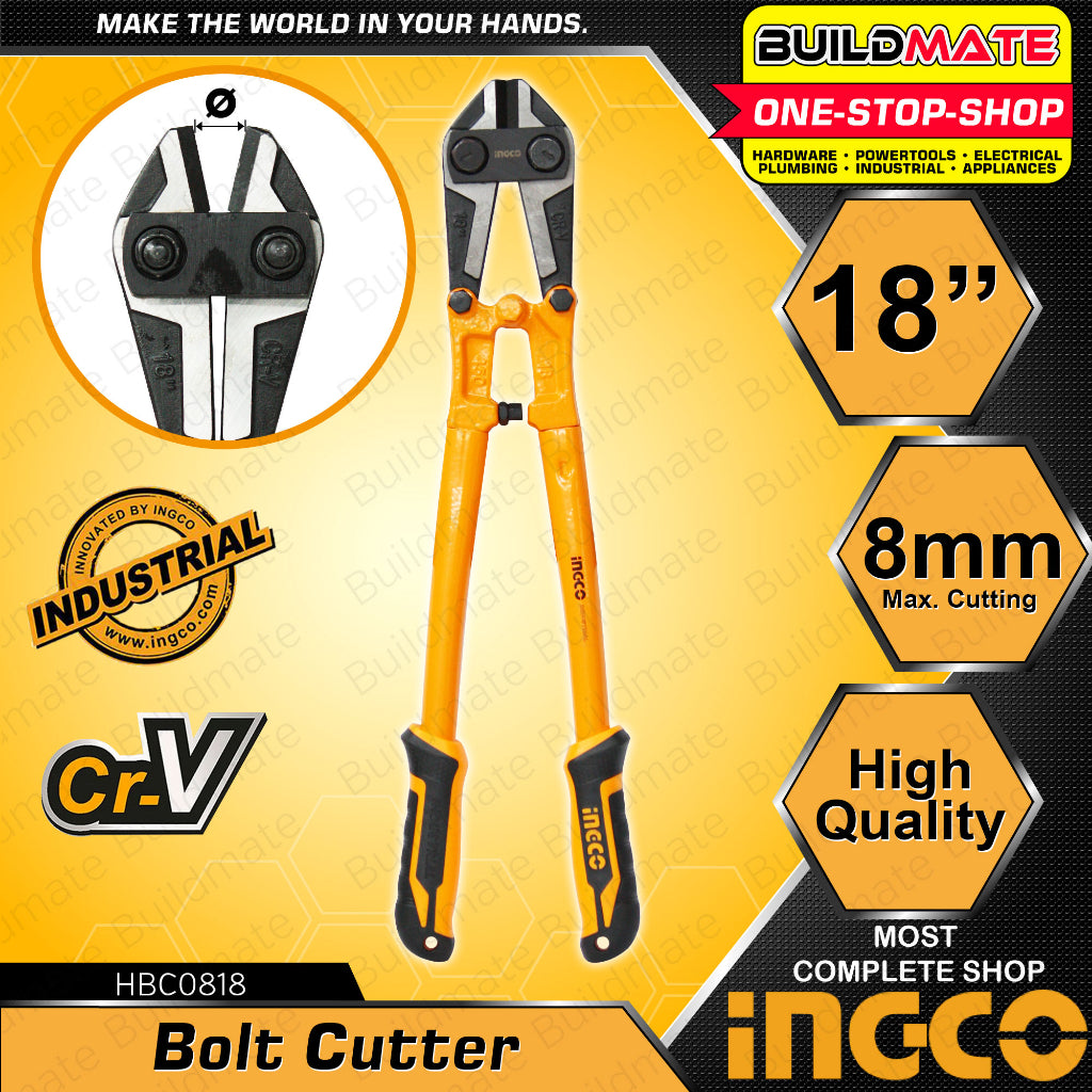 BUILDMATE Ingco Bolt Cutter 18" Inch Chain Wire Lock Cutter Rebar Cutt ...