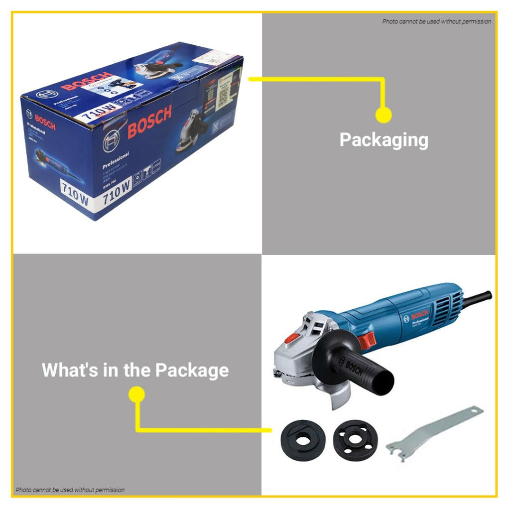 BOSCH 4" Inch Electric Angle Grinder 670W / 710W Mini Grinding Machine ...