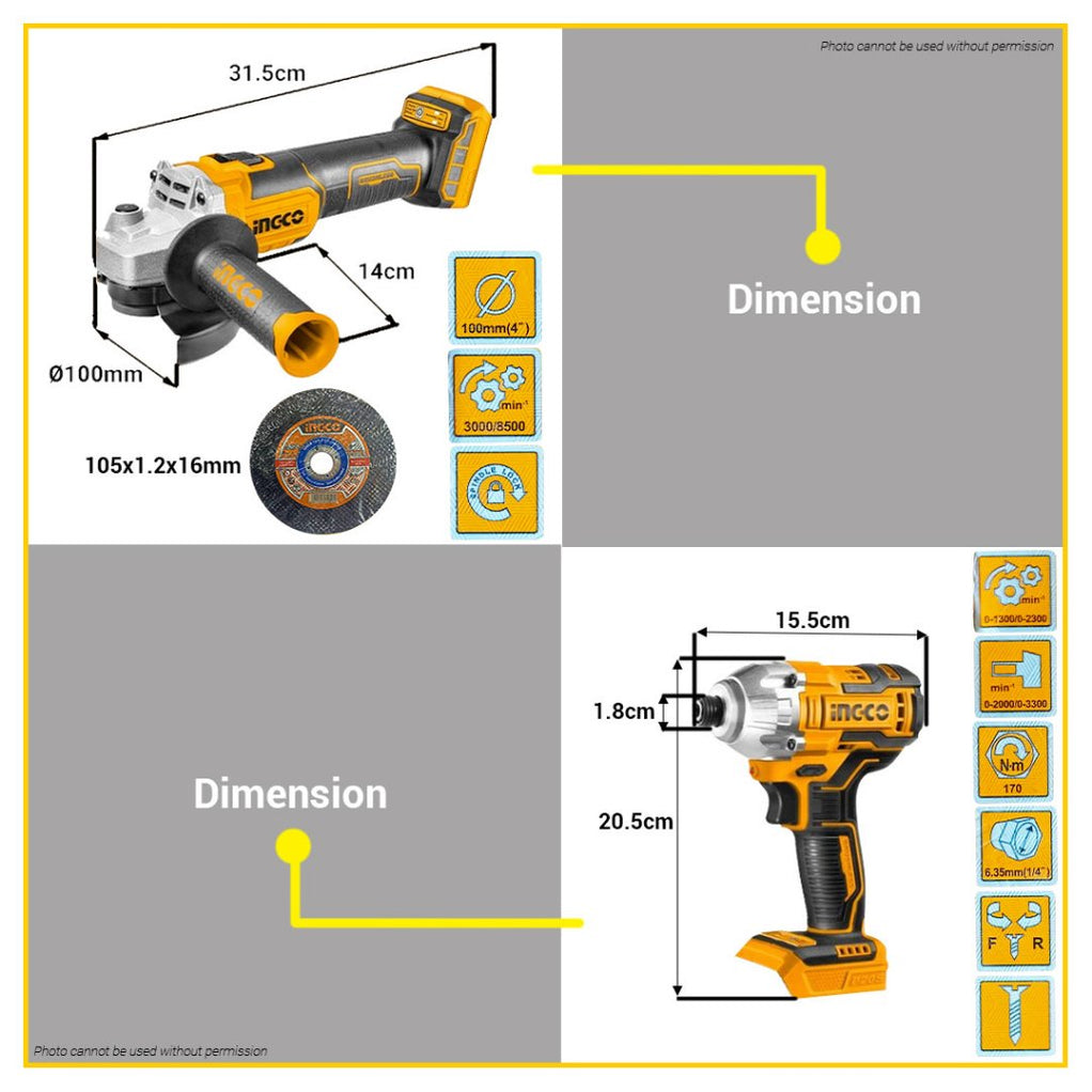 [EXCLUSIVE] BUILDMATE Ingco 3PCS/SET 20V Cordless Rotary Hammer Angle ...