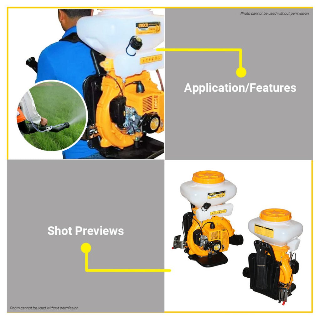 BUILDMATE Ingco 2 Stroke Mist Duster 41.5cc / 14L Tank MD541141 IIT IP ...