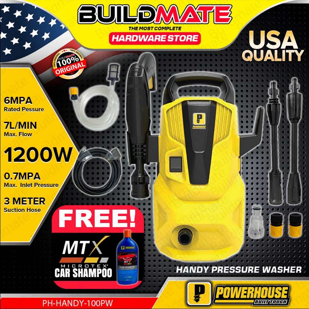 BUILDMATE Powerhouse 1200W Handy Pressure Washer Car Power Spray Water ...