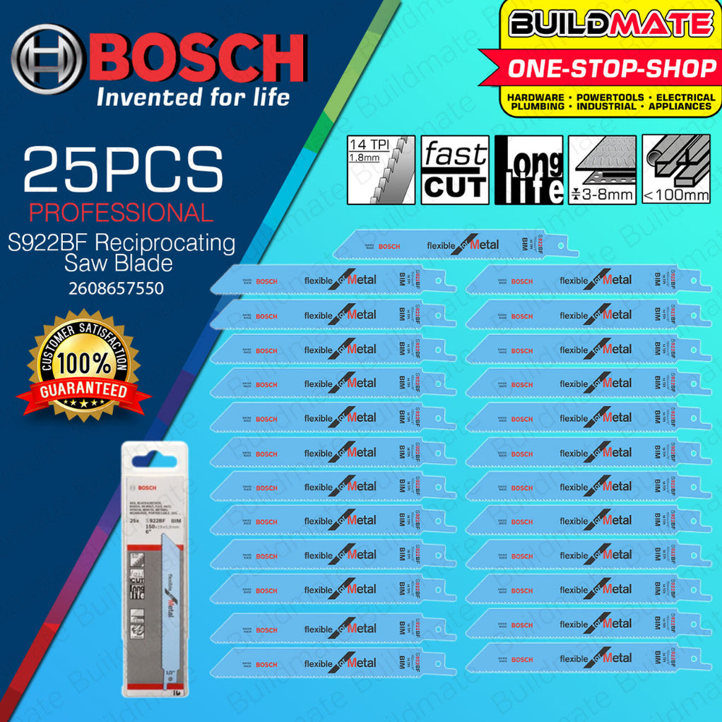 BUILDMATE Bosch 25PCS/SET 150MM Reciprocating Saw Blade BIM Flexible f ...
