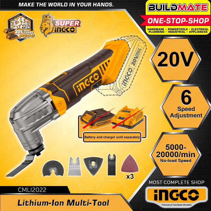BUILDMATE INGCO 20V Lithium-Ion Oscillating Multi Tool with 6-Speed Ad ...