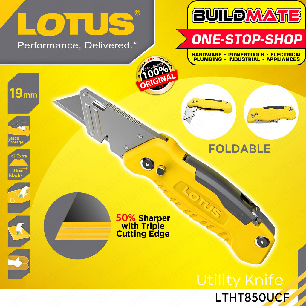 BUILDMATE Lotus Foldable Utility Knife 19MM Handy Cutter Retractable R ...