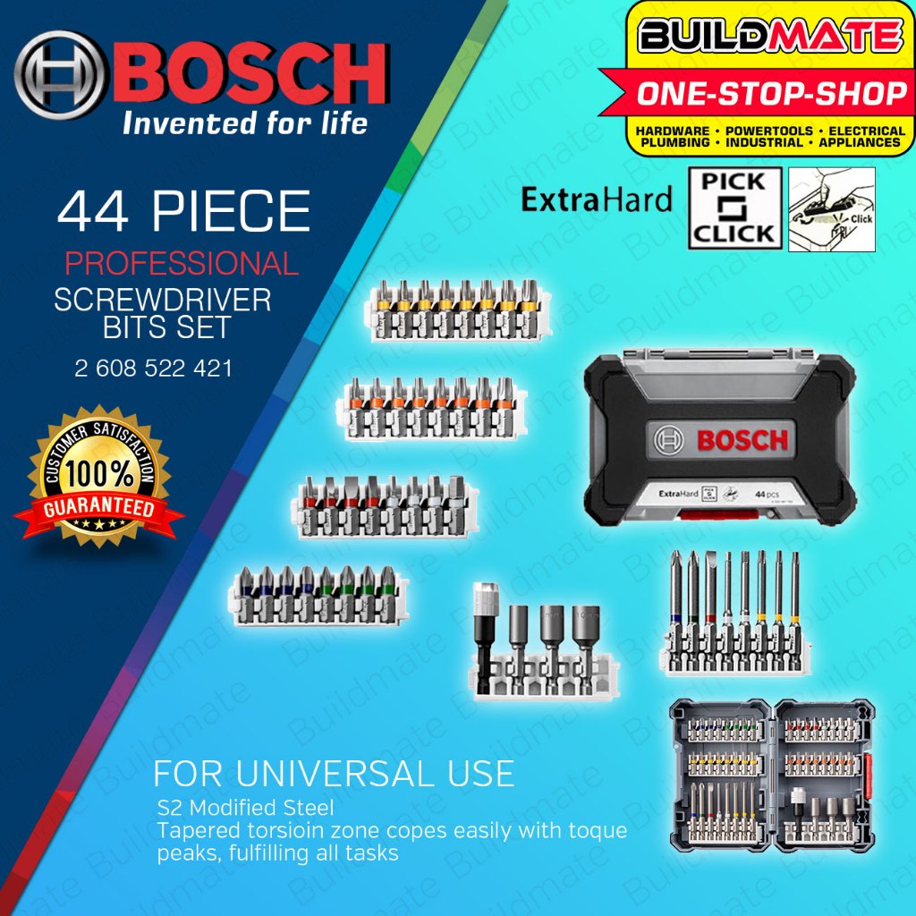 BUILDMATE Bosch 44PCS/SET Extra Hard Pick and Click Mixed Screwdriver — Buildmate