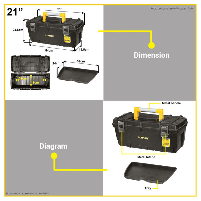 BUILDMATE Lotus Tool Box Organizer Storage Tools 16" 40CM / 24" Inch 6 ...