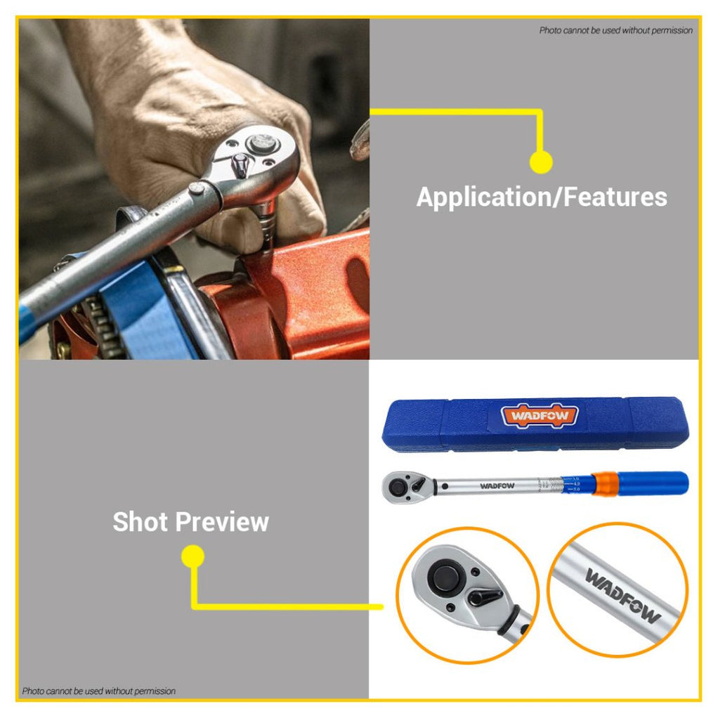 BUILDMATE Wadfow Preset Torque Wrench 1/4" / 3/8" Inch Heat Treatment ...