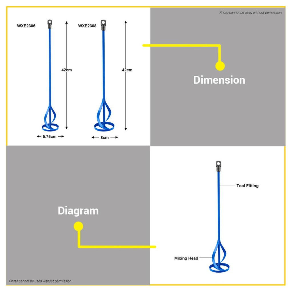 BUILDMATE Wadfow Mix Paddle 60MM / 80MM Diameter Stirring Mixing Rod M ...