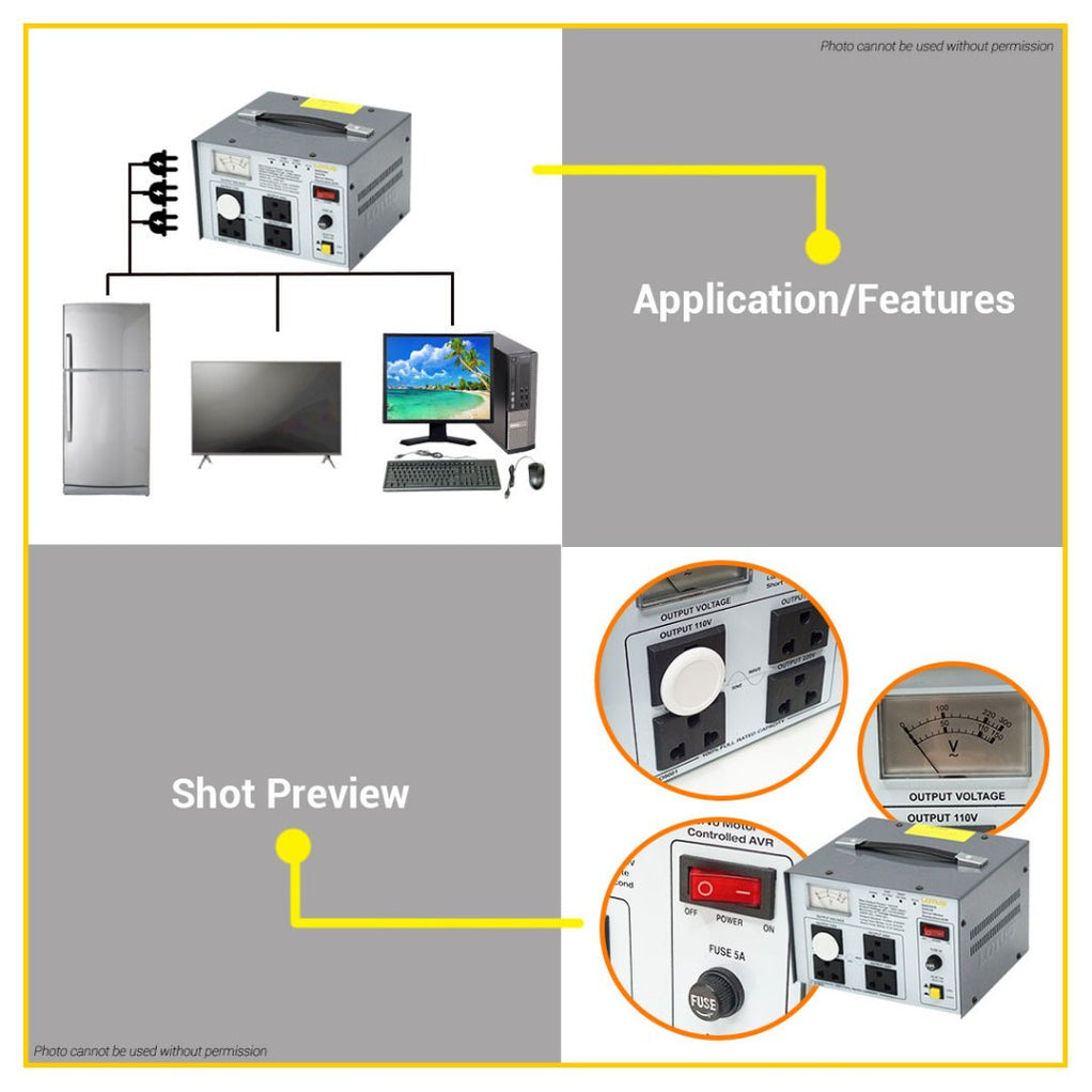 BUILDMATE Lotus AVR Servo Motor Type Control 500VA - 1500VA Automatic ...