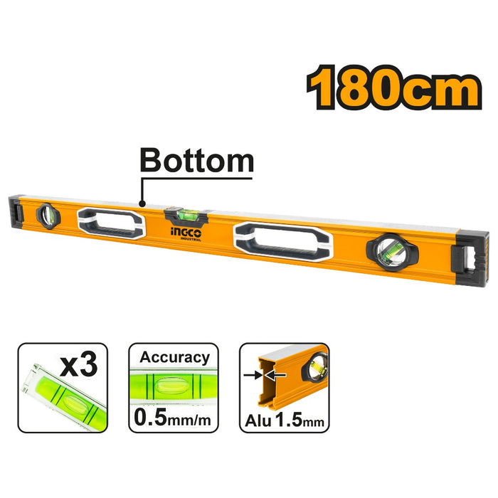 BUILDMATE Ingco 180cm Spirit Level Leveling Tool with 1.5mm Thickness ...