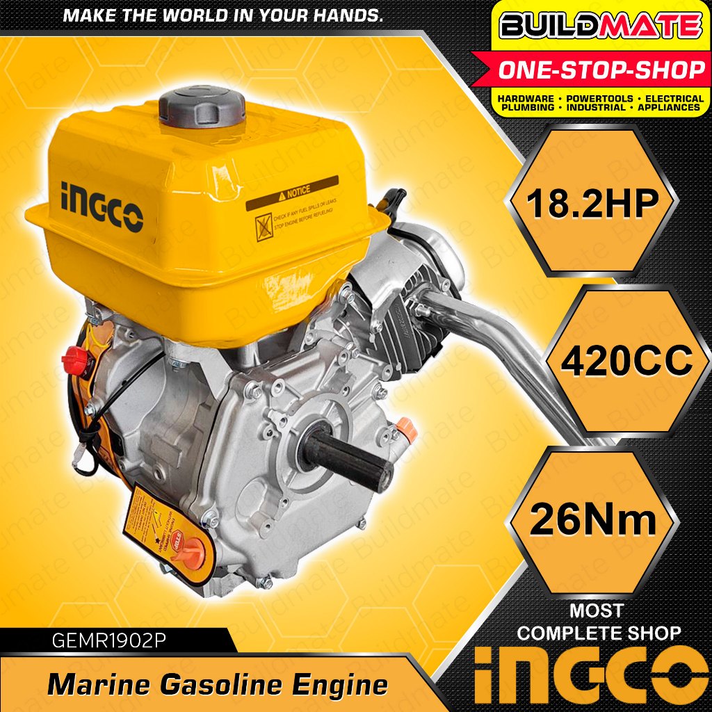 BUILDMATE Ingco 4-Sroke 15HP Industrial Marine Speed Gasoline Engine A ...