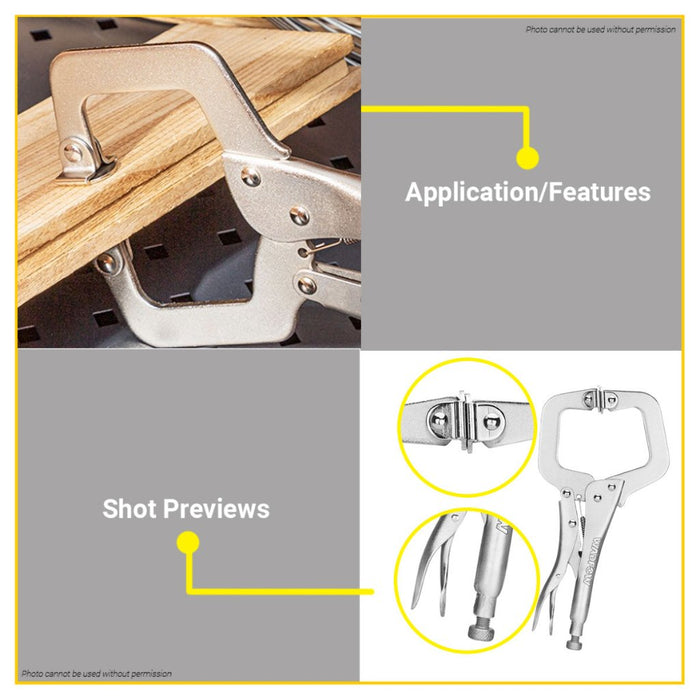 BUILDMATE Wadfow 6'' Inch C-clamp Locking Plier Vise Grip for Woodwork ...