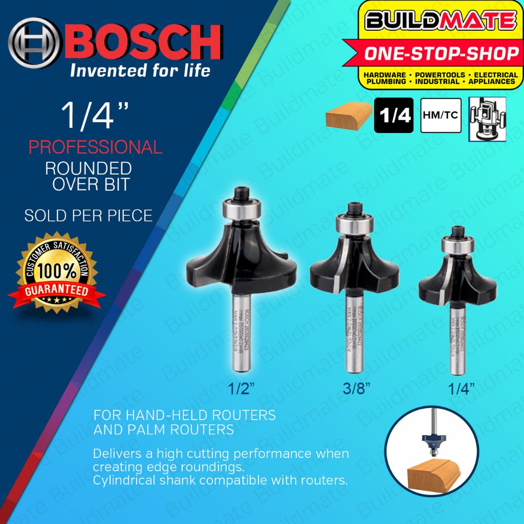 BUILDMATE Bosch 1/4 Inch Bead Ball Beading Router Bit Corner Round-Edg ...