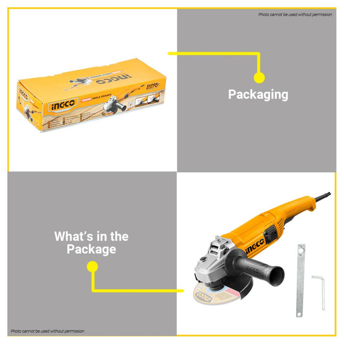 INGCO Industrial Heavy Duty Angle Grinder 7" 2000W AG200018 •BUILDMATE ...