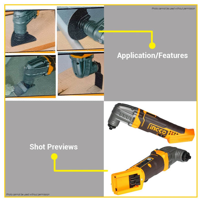 BUILDMATE INGCO 20V Lithium-Ion Oscillating Multi Tool with 6-Speed Ad ...