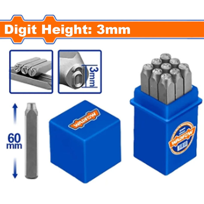BUILDMATE Wadfow 9PCS/SET 3mm Digit Punch Set Craft Tool Set Die Hole ...