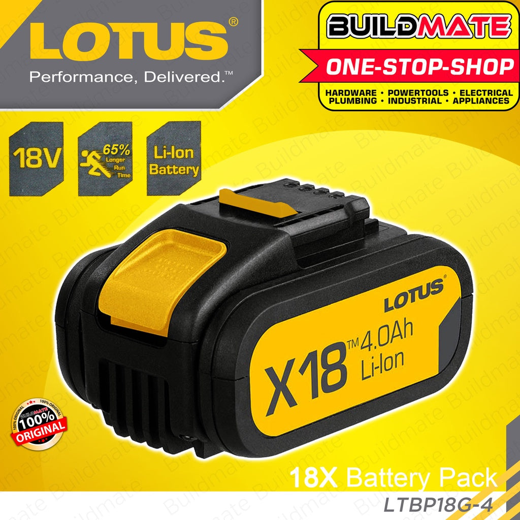 LOTUS Lithium Ion Battery Pack 18V Long Life 4.0AH One Battery System ...