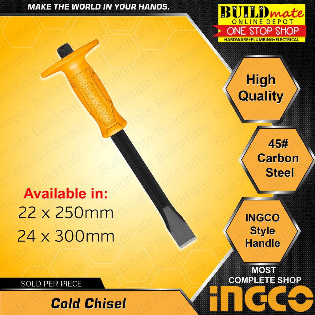 INGCO Original FLAT Cold Chisel 250mm | 300mm Carbon Steel Plastic Han ...