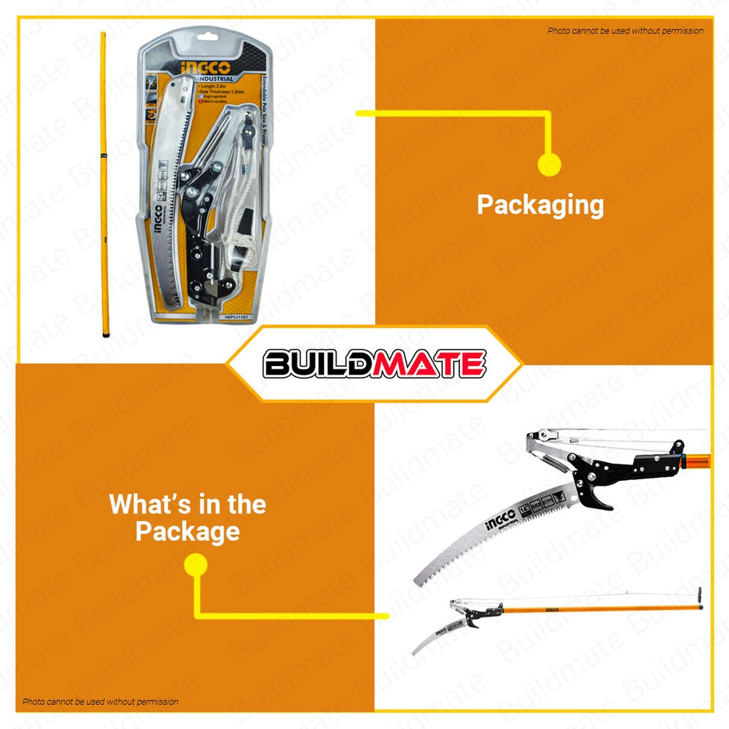 INGCO Extendable Tree Pruner Pole Saw Branch Cutter Trimmer Garden Pla ...