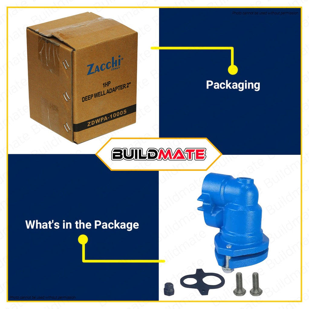 BUILDMATE Zacchi | Wilo 2" Inch Deep Water Pump Adapter for 1HP Adapto ...