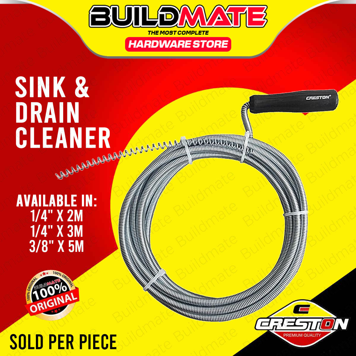 BUILDMATE Creston Sink and Drain Cleaner 2M-5M Heavy Duty Pipe Cleaner ...