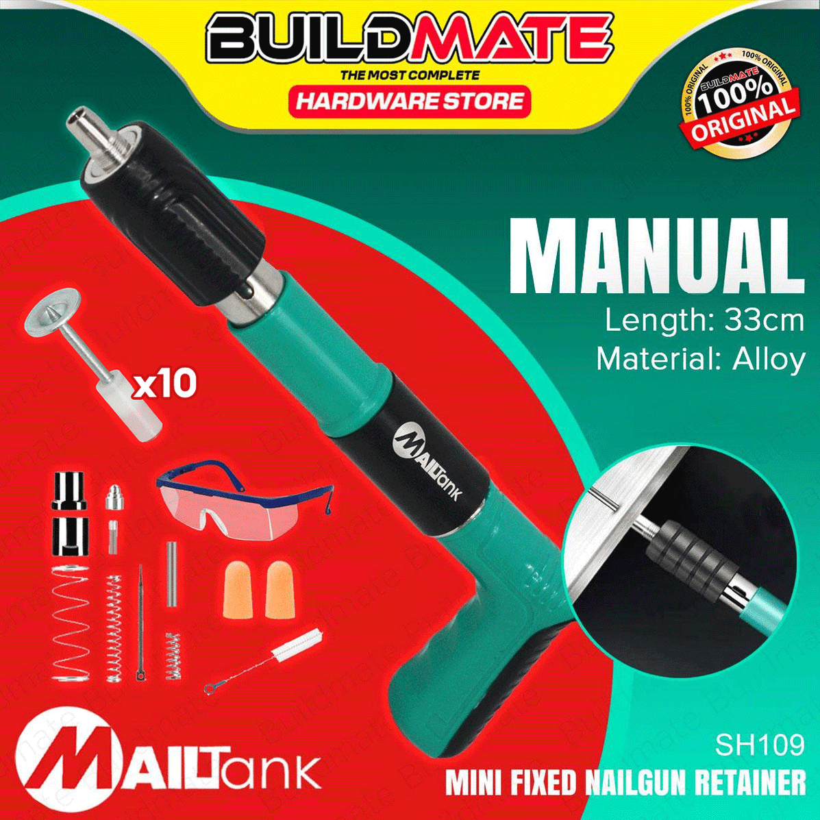 BUILDMATE Mailtank Mini Fixed Nail Gun Retainer Manual Steel Portable — Buildmate