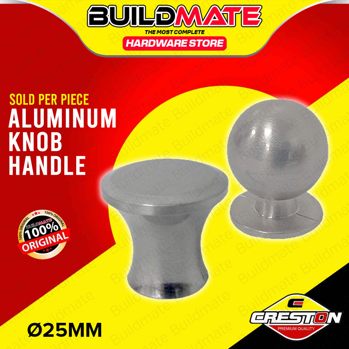 BUILDMATE Creston Aluminum Knob Handle Ø25mm Cabinet Drawer Door Knob ...