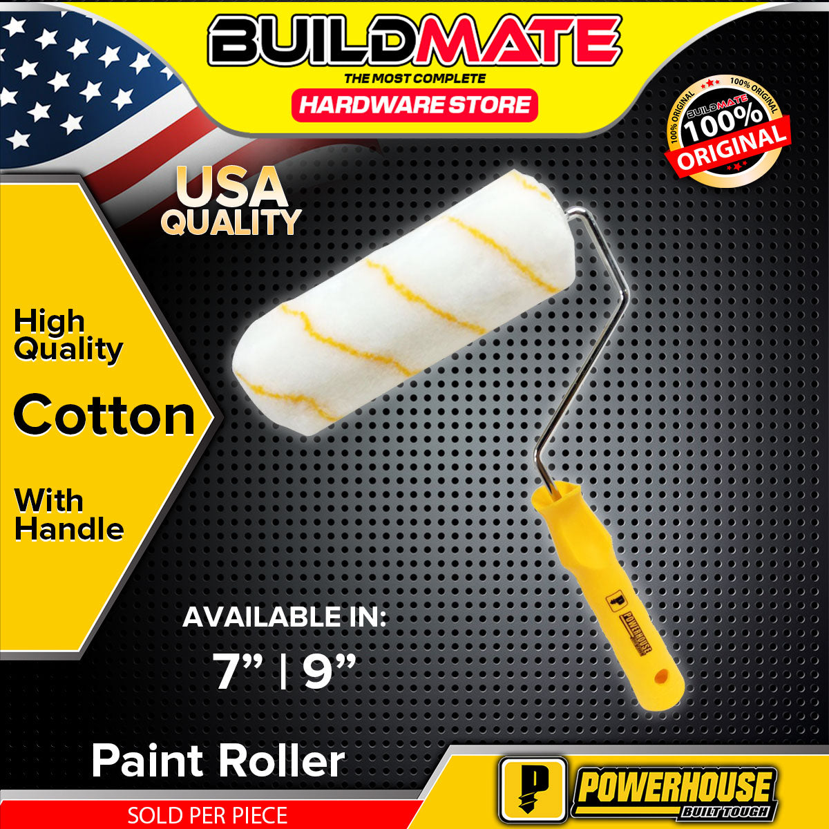 BUILDMATE Powerhouse Acrylon Cotton Paint Roller with Handle 7" / 9" P ...