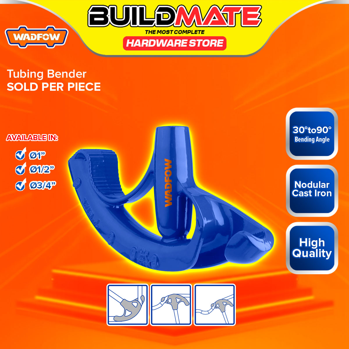 BUILDMATE Wadfow 1/2" Inch - 1" Inch Tubing Bender Bendable Pipe Hand ...