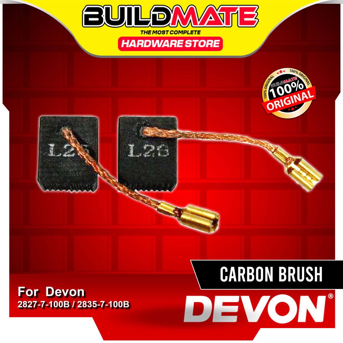 BUILDMATE Devon Spare Parts Carbon Brush for 2827 / 2835-7-100B Angle — Buildmate