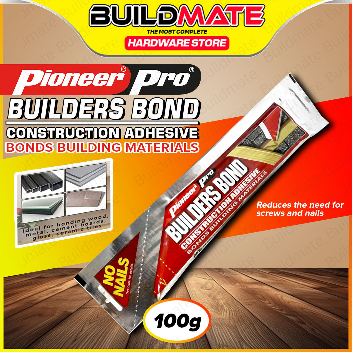 BUILDMATE Pioneer Pro Builders Bond 100g (Pouch) / 300ml (Cartridge) H ...