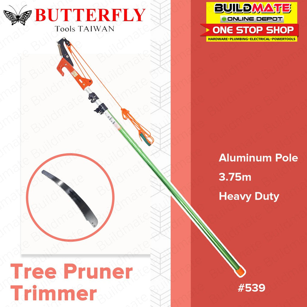 BUTTERFLY Taiwan Tree Pruner Trimmer Branch Cutter Saw w/ Aluminum Lon ...