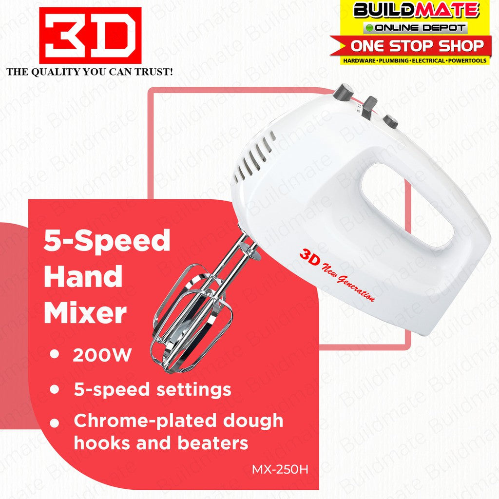3D 5-Speed Hand Mixer MX-250H •BUILDMATE• — Buildmate
